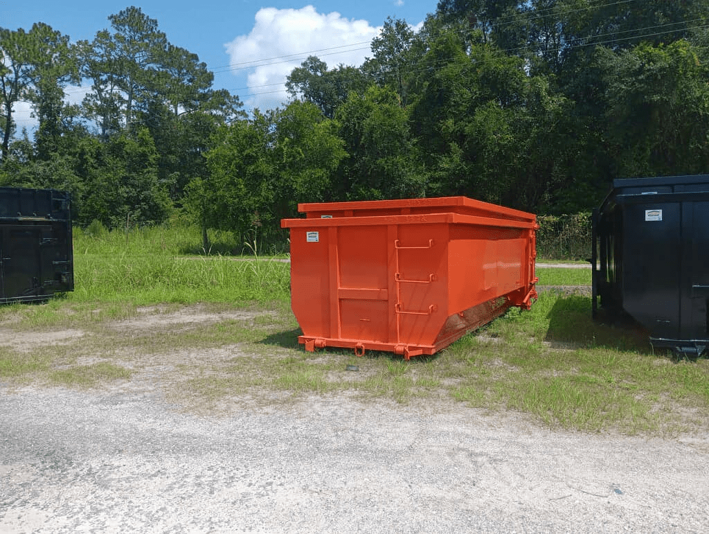 Orange 47in Rail 30 Yard Dumpster